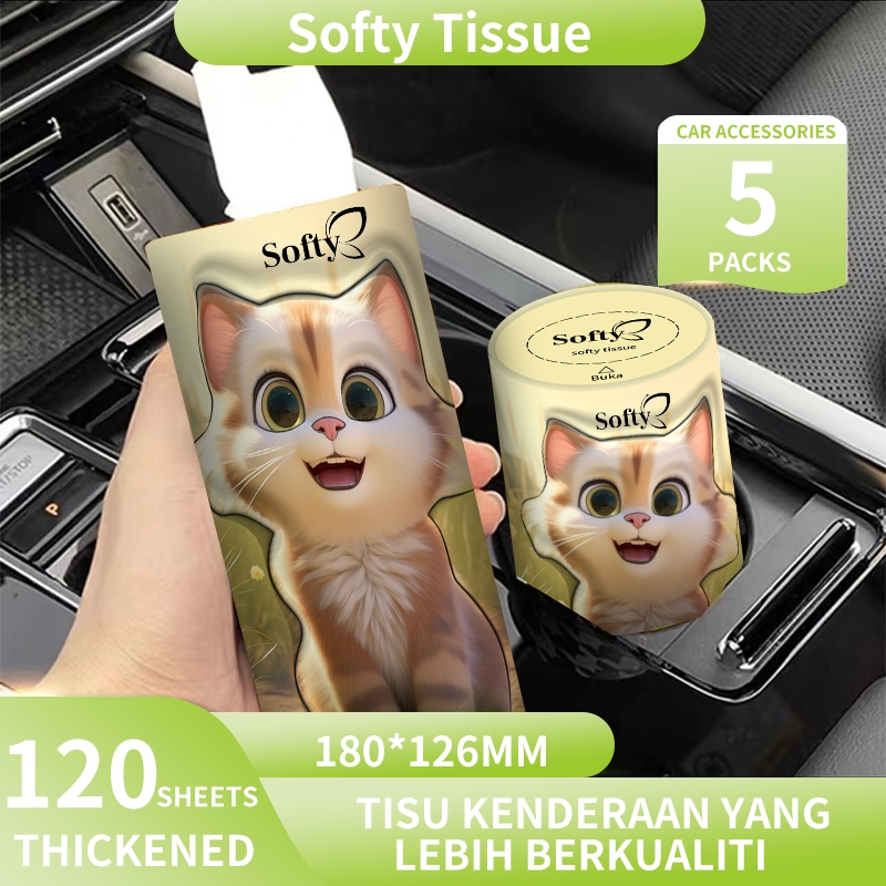 Car Tissue Softy Facial Tissue 4-Ply 120 Sheets (5 Tin) | Shopee Malaysia