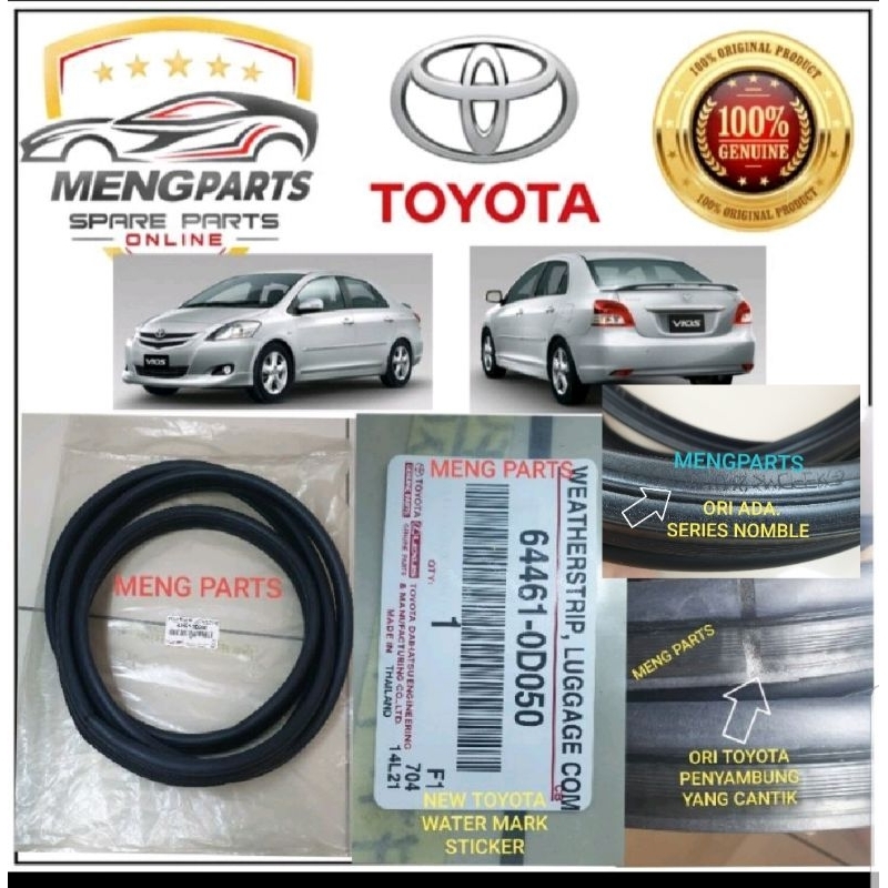 ORIGINAL TOYOTA VIOS NCP93 2007Y-2012Y REAR BONNET BOOT RUBBER,BELAKANG ...