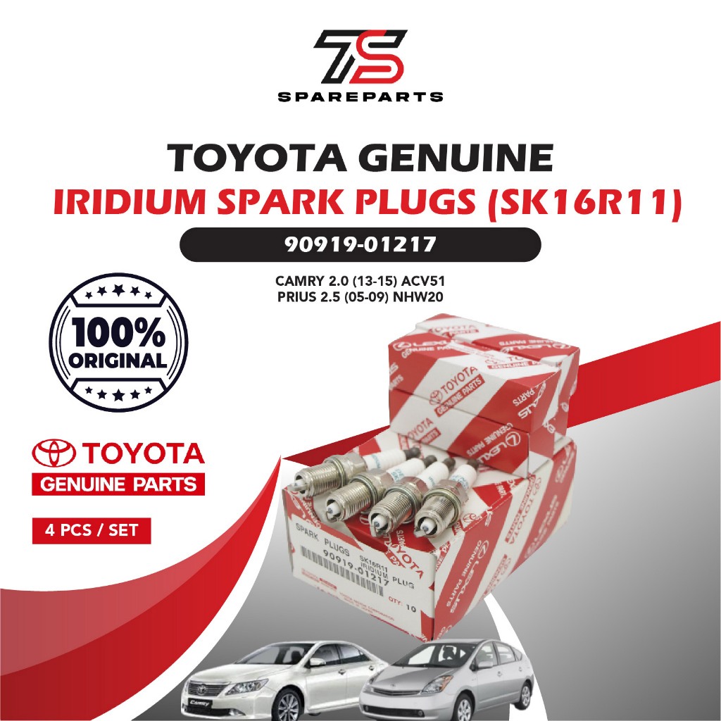 Toyota Iridium Spark Plugs (SK16R11) 90919-01217 Camry/Pruis ACV51,NHW20 Prius 1.5 (05-) (1pcs ...