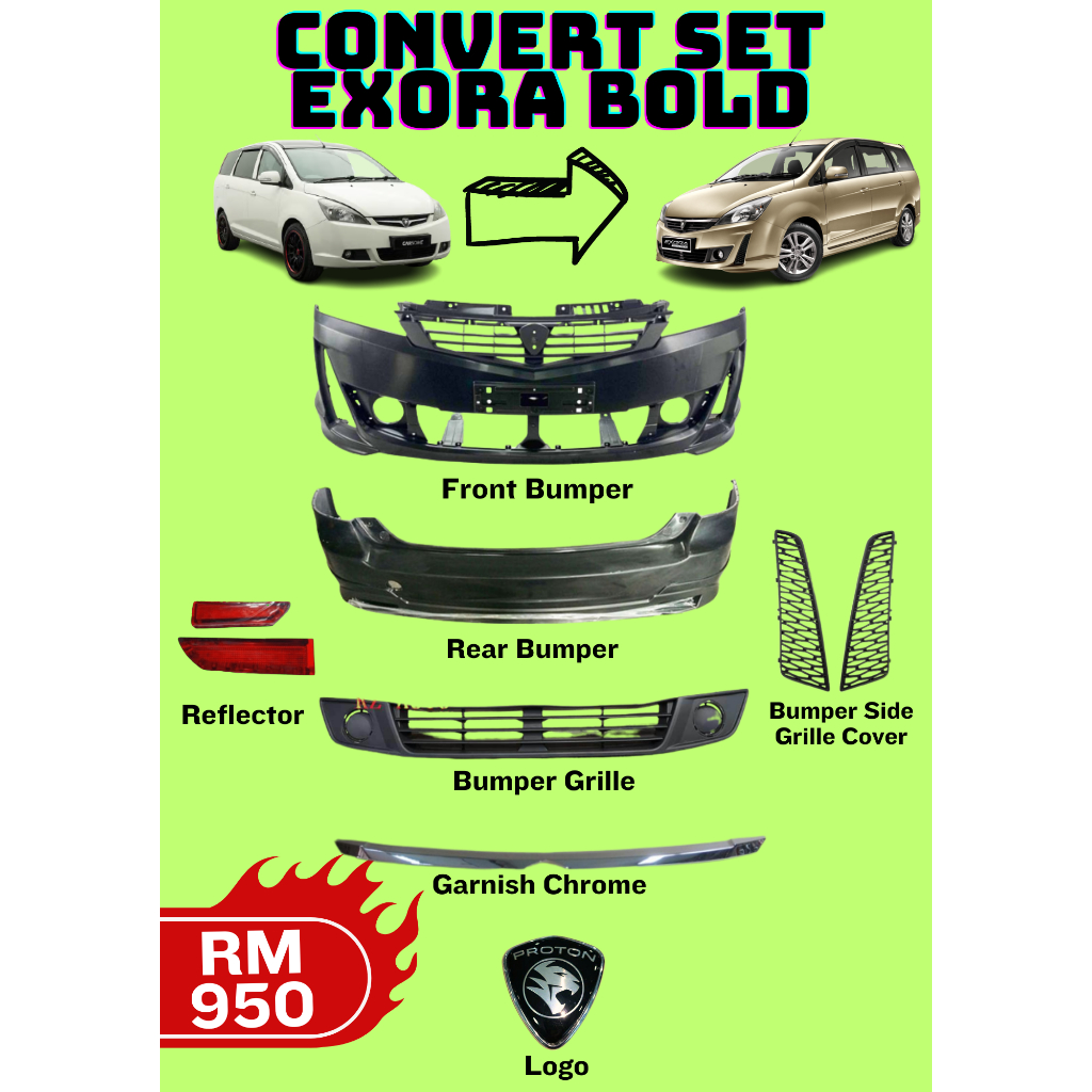 Fastlink Bodykit Set Combo Convert Proton Exora Cps 2009 To Proton ...
