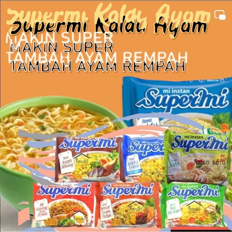 Supermi mi instan Goreng Kuah Berbagai Varian Rasa Harga untuk 1bks ...