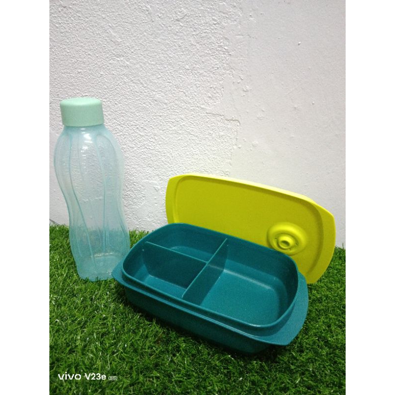 TUPPERWARE LUNCH BOX SET (ECO BOTTLE 750ML + LUNCH BOX 700ML) | Shopee ...