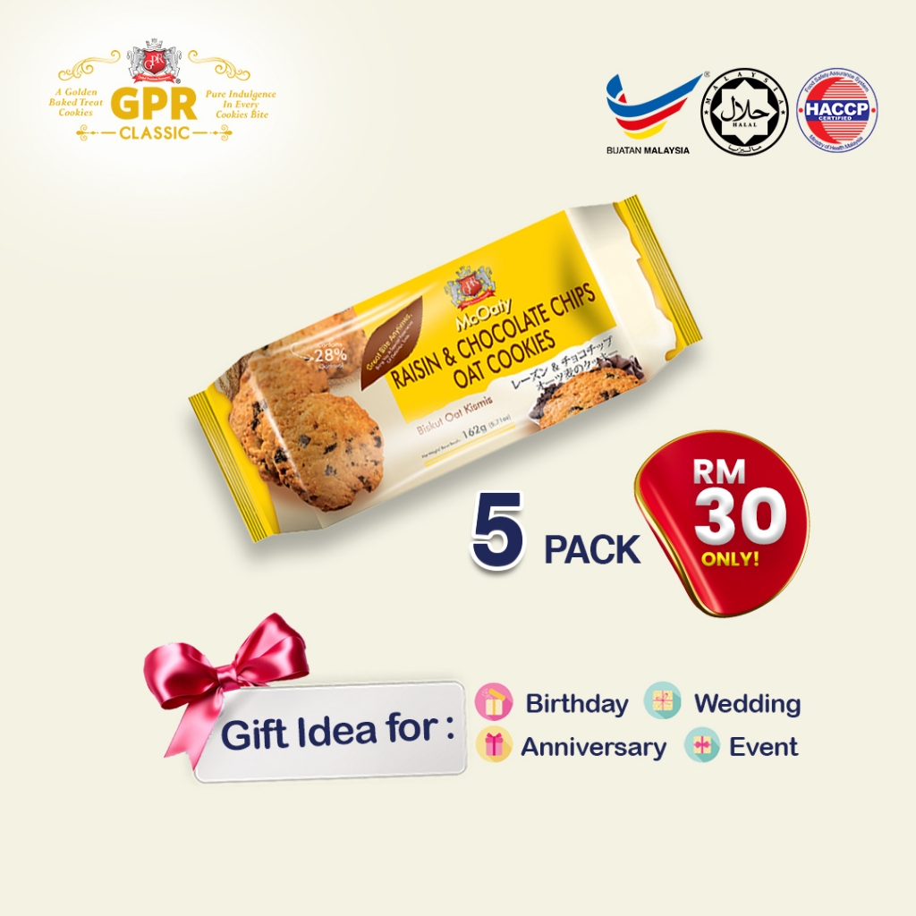 GPR McOaty Raisin & Chocolate Chips Oat Cookies (160g) | Shopee Malaysia