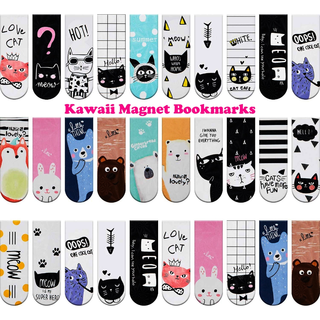 Kawaii Magnet Bookmarks / Cute Magnetic Clip / Penanda Buku Magnetik ...