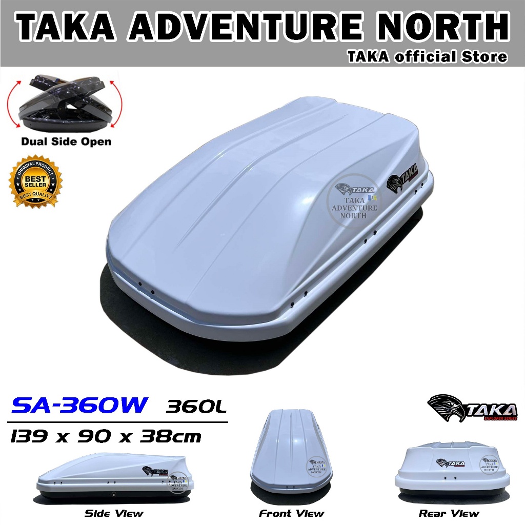 TAKA MD-360 Car Roof Box [Explorer Series] [L Size] [Glossy Black ...