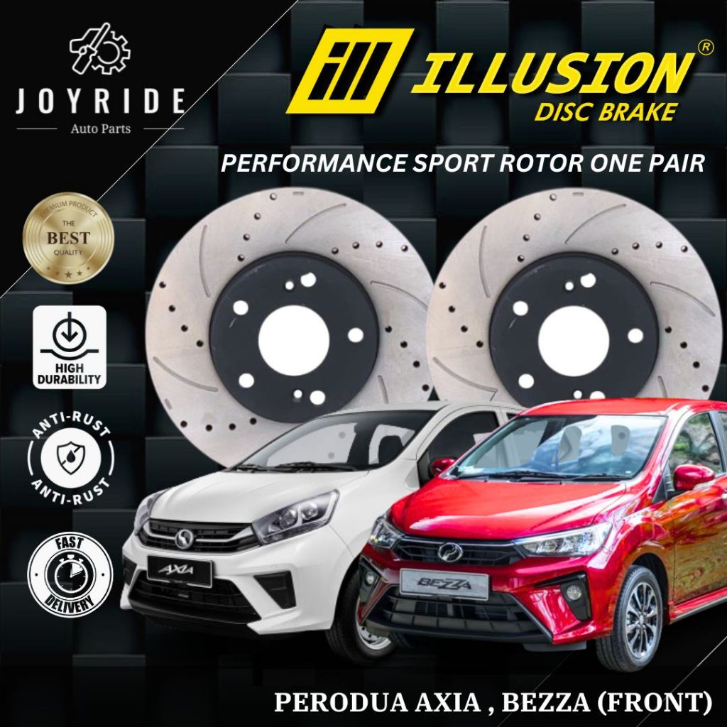 ILLUSION PERODUA AXIA, BEZZA FRONT (DEPAN) PERFORMANCE SPORT SLOTTED ...