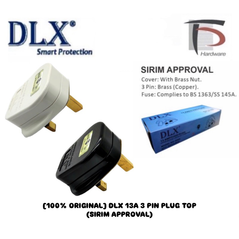 [100% ORIGINAL] DLX 13A 3 PIN PLUG TOP (SIRIM APPROVAL) | Shopee Malaysia