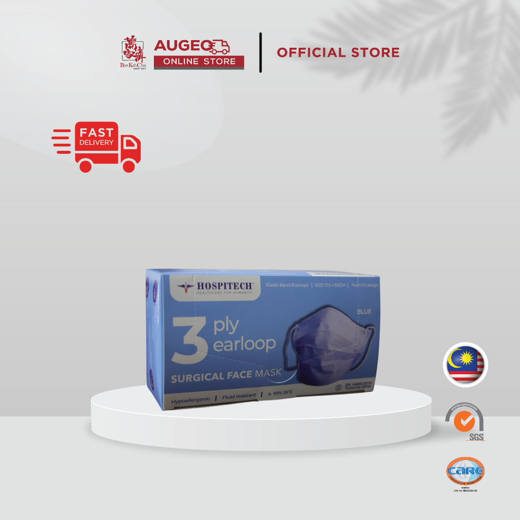 Hospitech 3-Ply Surgical Facemask Earloop/Tie-on | Shopee Malaysia