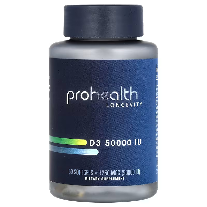 ProHealth Longevity, Vitamin D3 , 1,250 mcg (50,000 IU), 50 Softgels ...