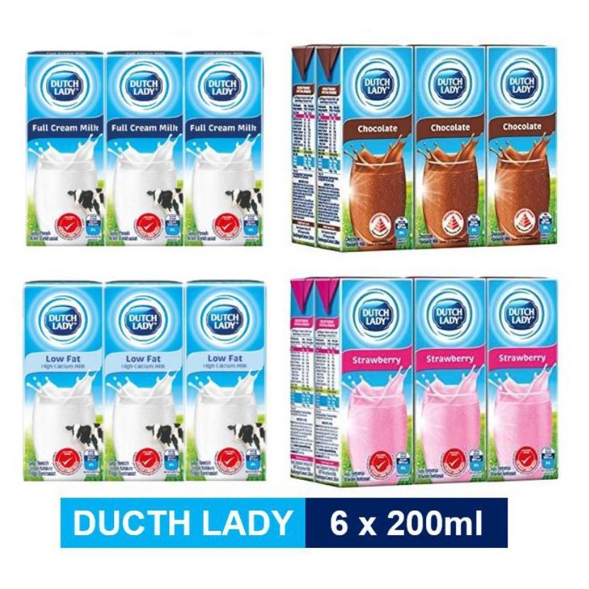 DUTCH LADY PUREFARM 6X200ML FULL CREAM | LOW FAT | CHOCOLATE ...
