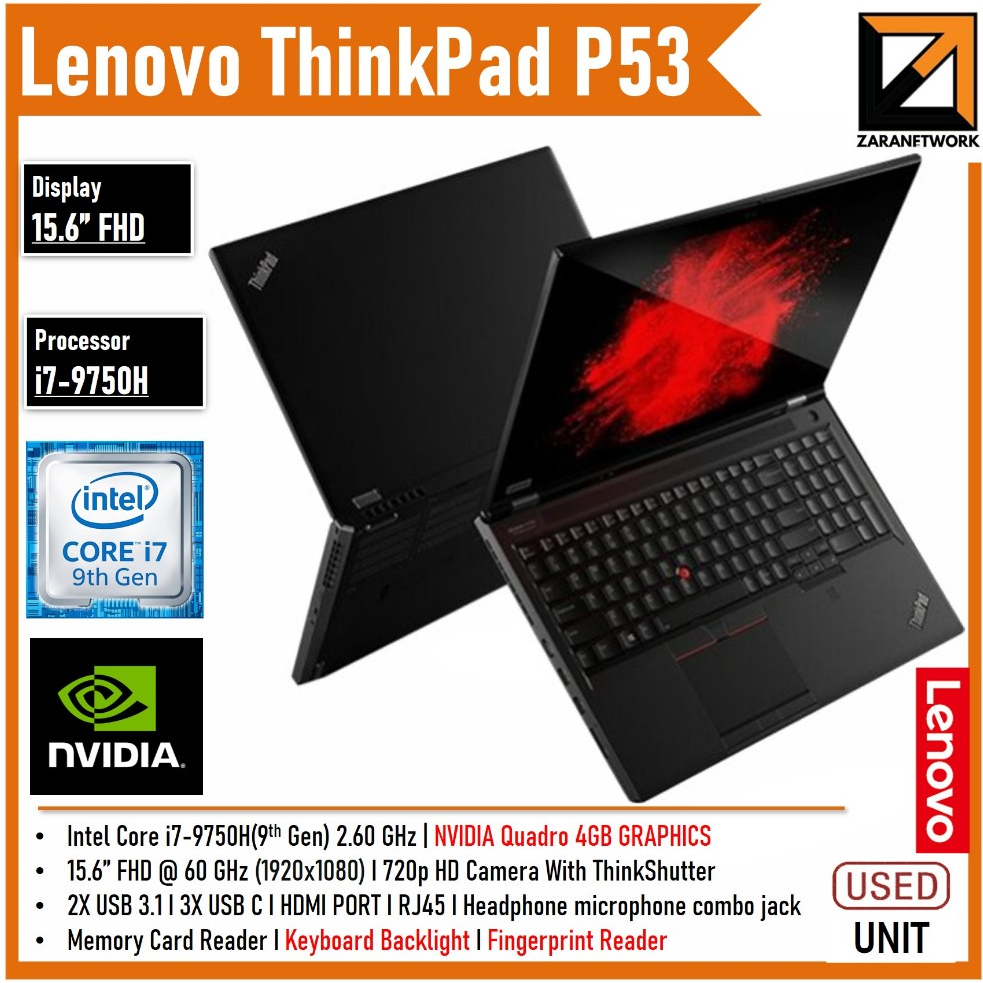 LENOVO THINKPAD P15/P53 GAMING LAPTOP(1 YEAR WARRANTY T&C)Nvidia Quadro ...
