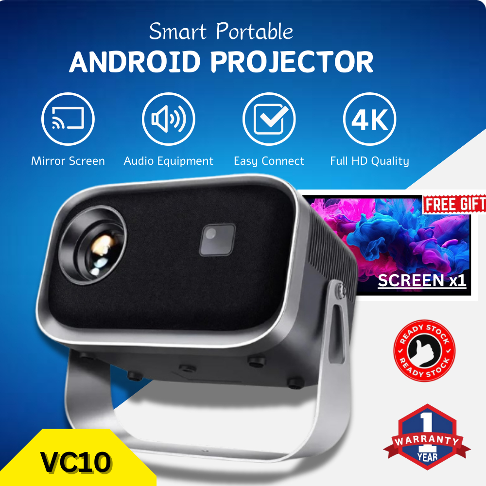 Projector VC10 4K Android 11.0 Big LCD 4K Mini Projector 1080P Dual ...