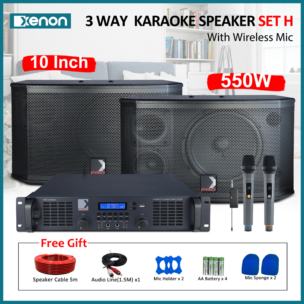 Xenon Karaoke Speaker Set 10inch 3 Way Karaoker Speaker Full Set With ...