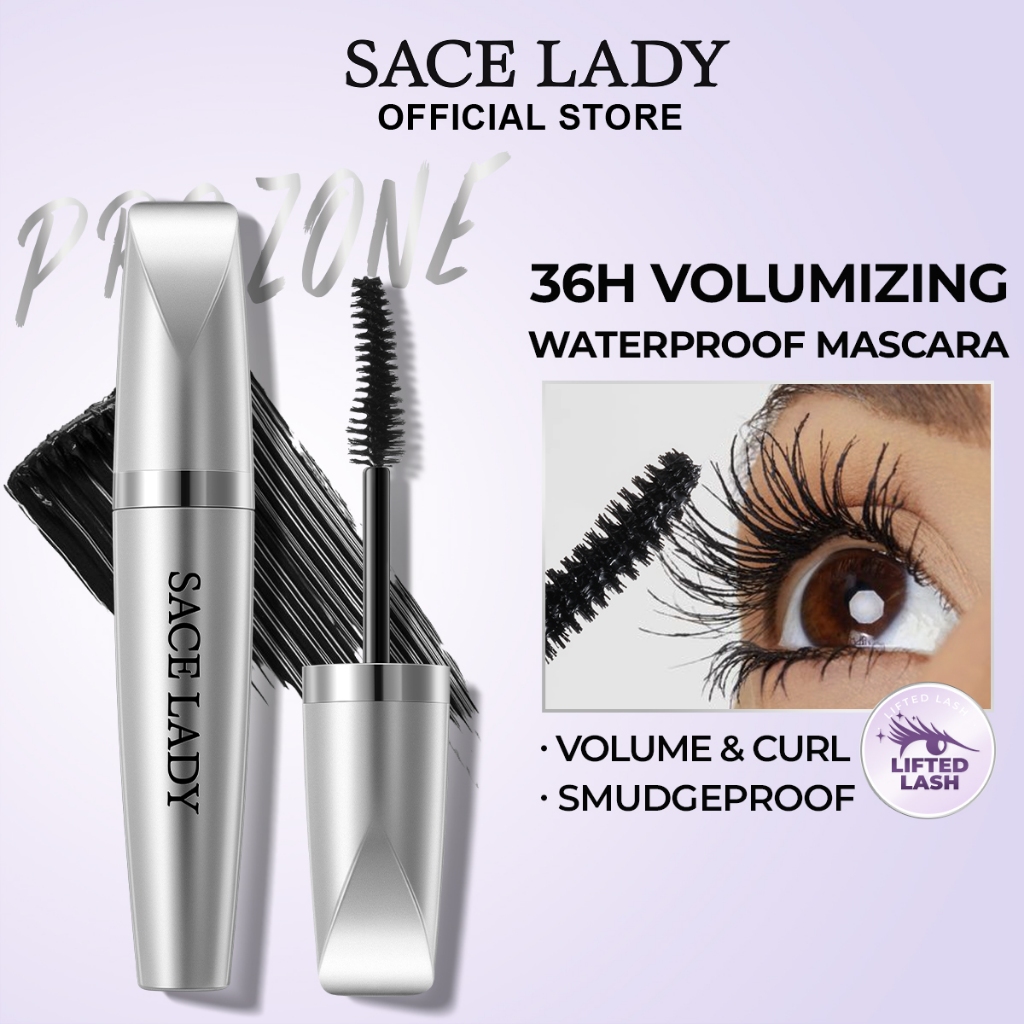 SACE LADY Waterproof Mascara Long Lasting Curling Volume Black Eye ...