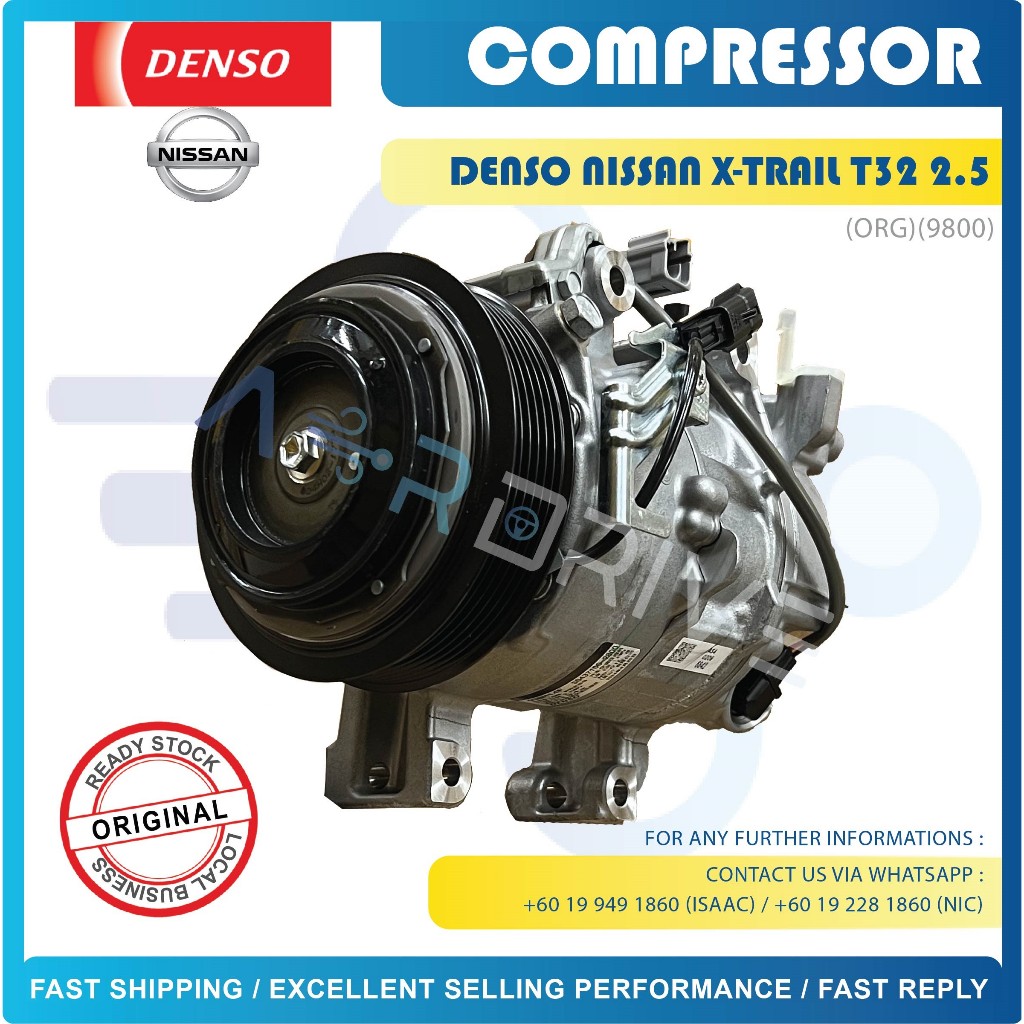 ORIGINAL DENSO NISSAN X-TRAIL T32 2014 2.5 COMPRESSOR ( 9800 ) | Shopee ...