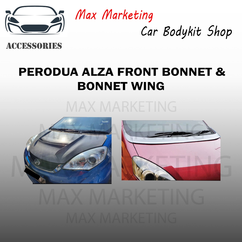 PERODUA ALZA 2009-2014 FRONT BONNET BONNET WING FIBER GT MODEL | Shopee ...