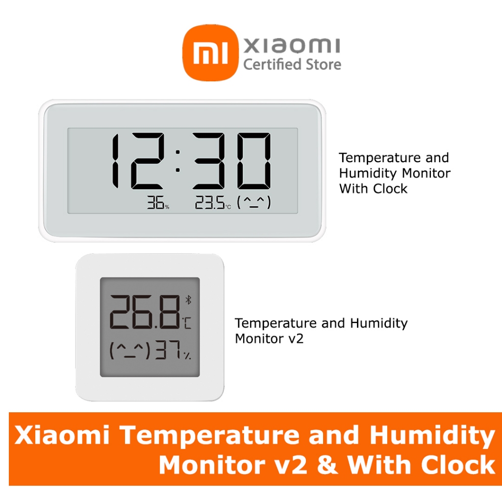 Xiaomi Temperature And Humidity Monitor v2 | With Clock E-ink Display | Smart APP Control ...