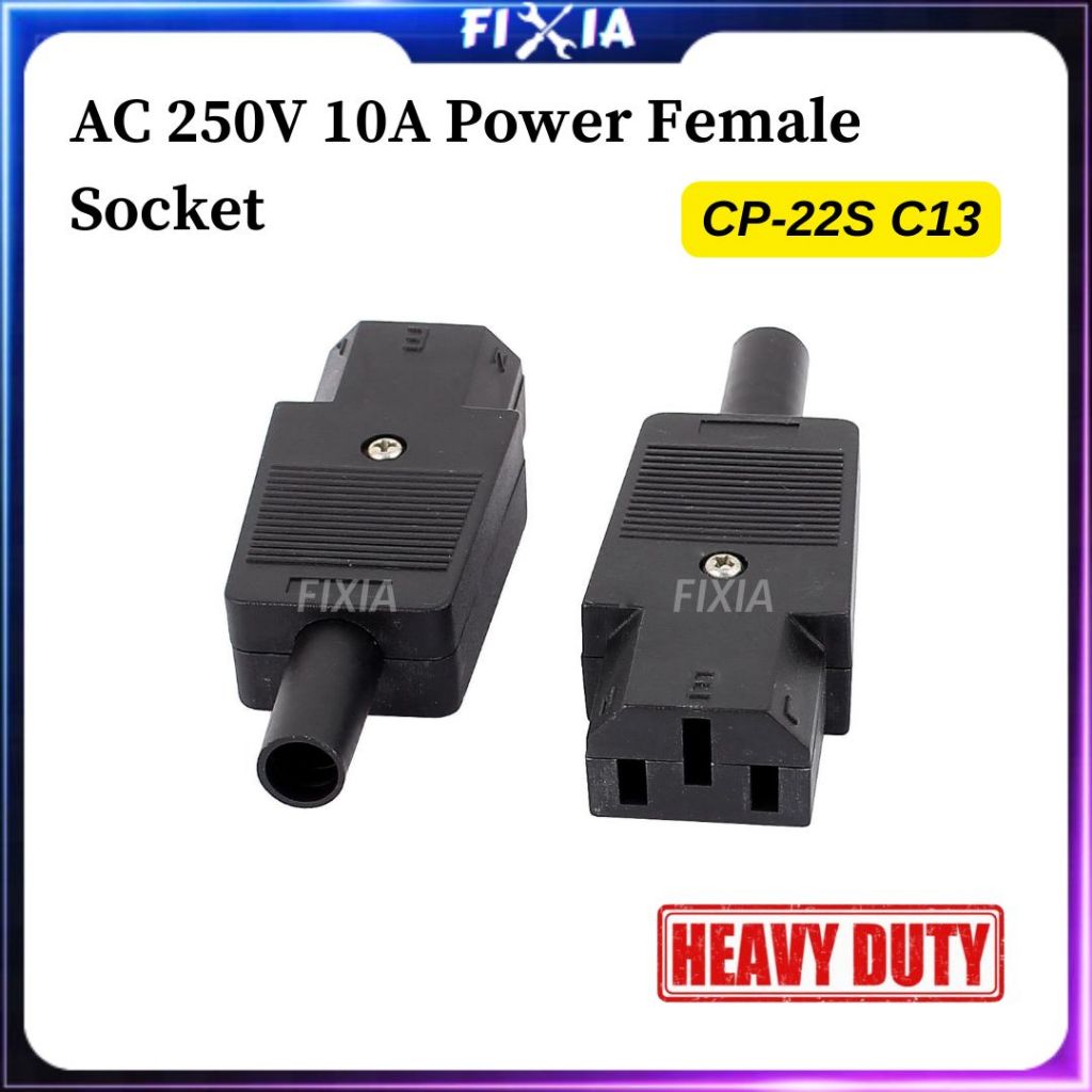 (1pc) Heavy Duty AC 250V 10A CP-22S IEC 320 C13 Power Female Socket ...