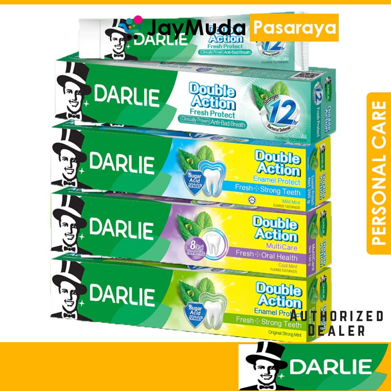 Darlie Toothpaste Double Action Enamel Protect 200g Mild Mint Original Strong Mint Cool Mint ...