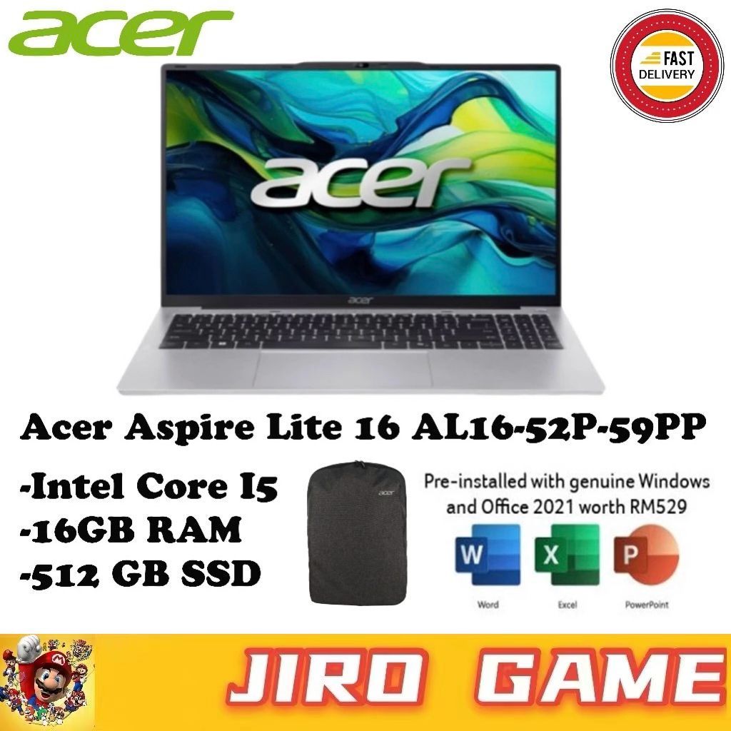 Acer Aspire Lite 16 AL16-52P-59PP (Intel Core i5-1334U/16GB-32GB/512GB SSD/16" WUXGA IPS/Intel ...