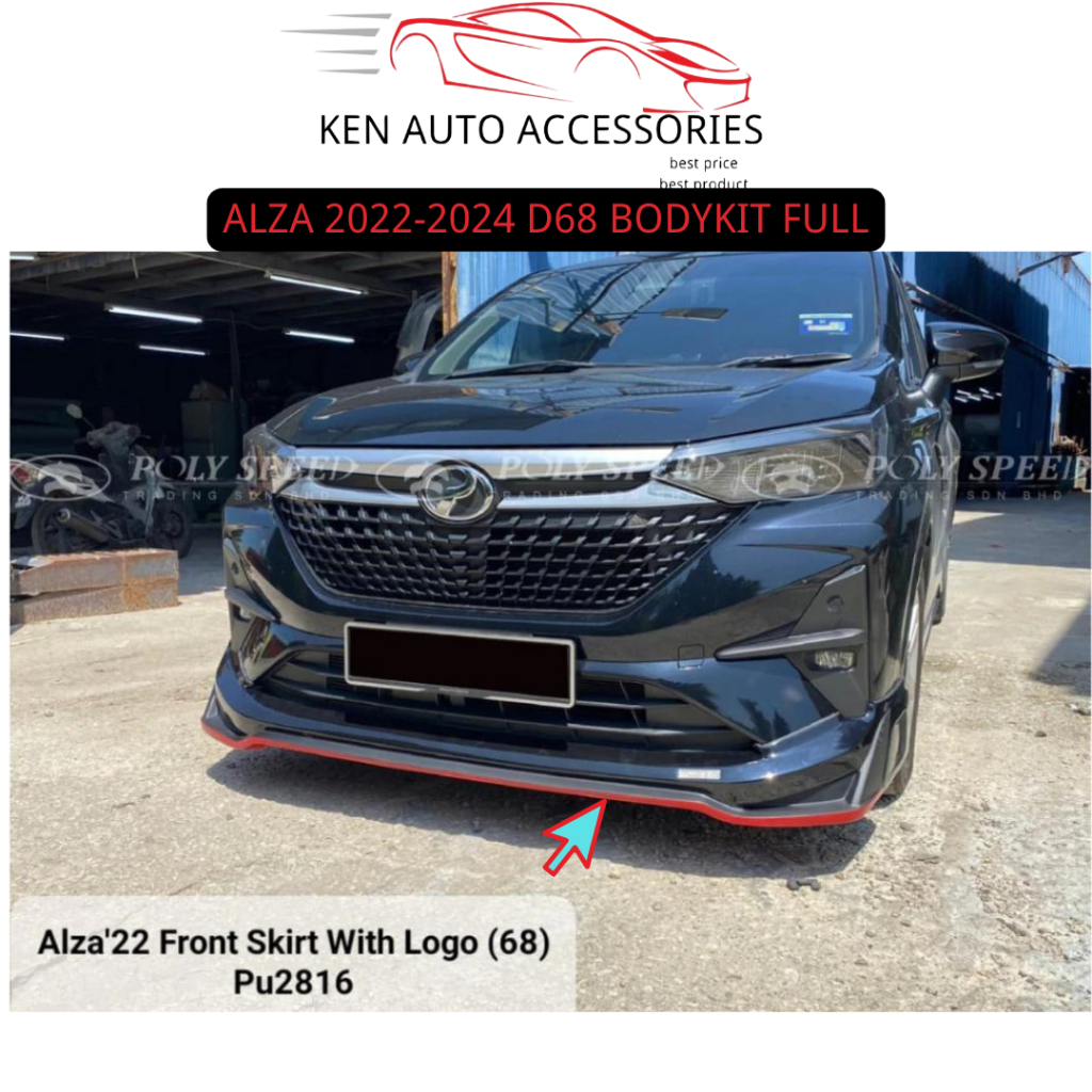 PERODUA ALZA 2022-2024 D68 BODYKIT SKIRTING FRONT REAR AND LEFT RIGHT ...