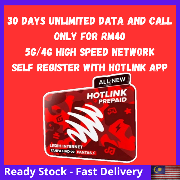 Hotlink Prepaid 5G Unlimited Sim Card Unlimited Internet Unlimited ...