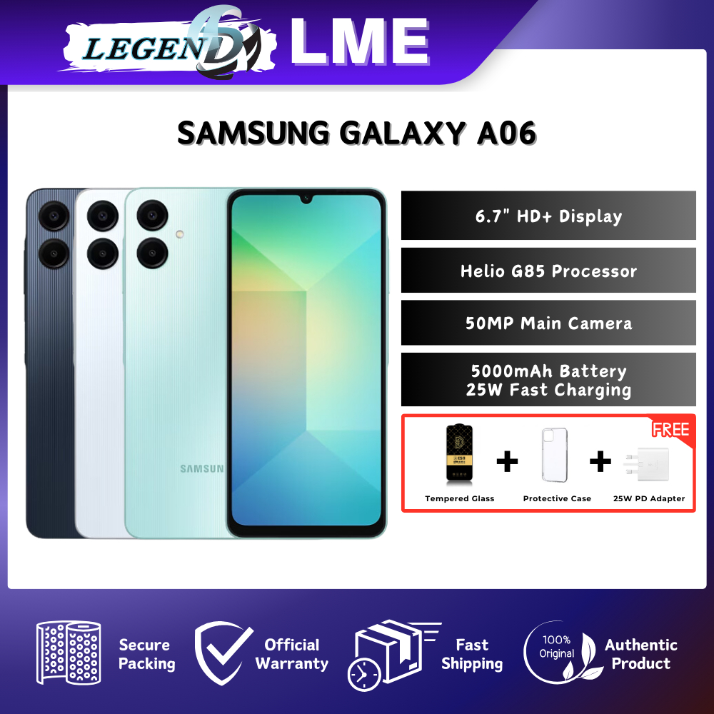 Samsung Galaxy A06 (4GB RAM+128GB ROM) Original Smartphone 6.7" Large ...