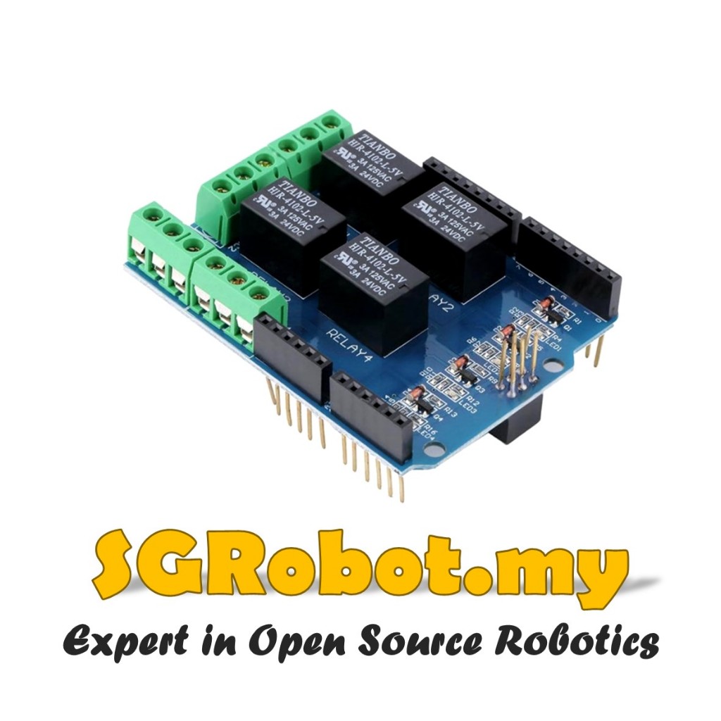 5V 4 Channel Relay Shield for Arduino UNO R3 | Shopee Malaysia