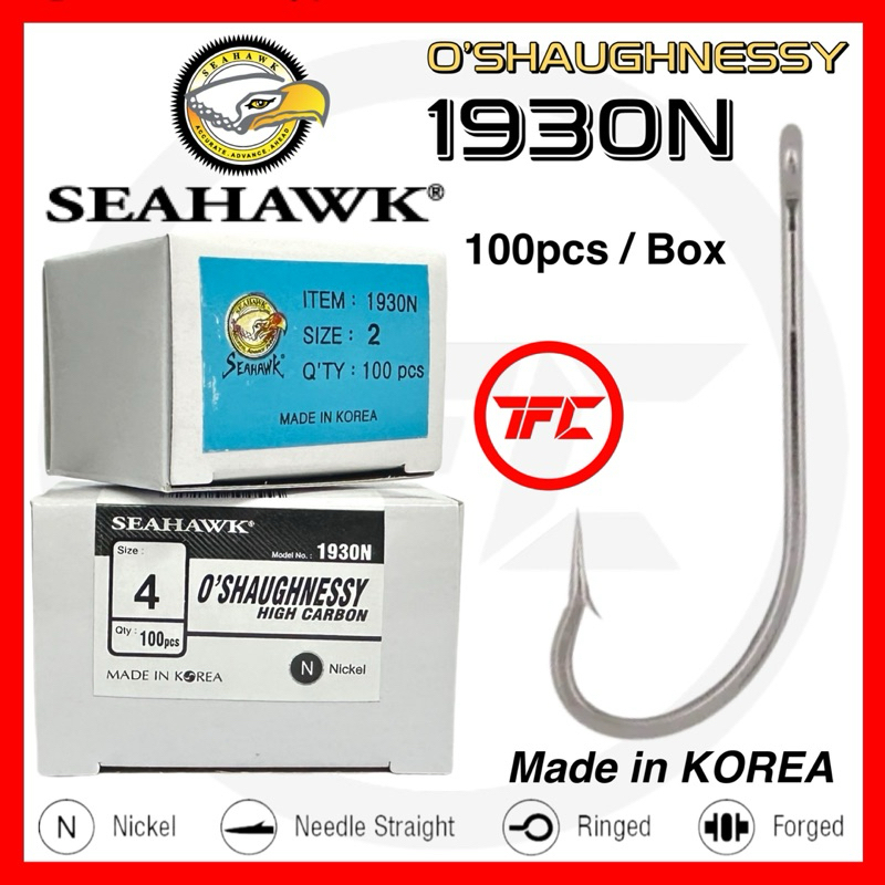 SEAHAWK Fishing Hooks 1930N 100pcs / Box Made in Korea O’Shaughnessy ...
