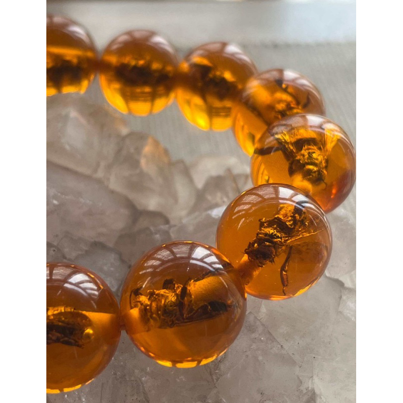 RESERVED ITEM - DO NOT LOCK Certificate Natural Insect Amber bracelet ...