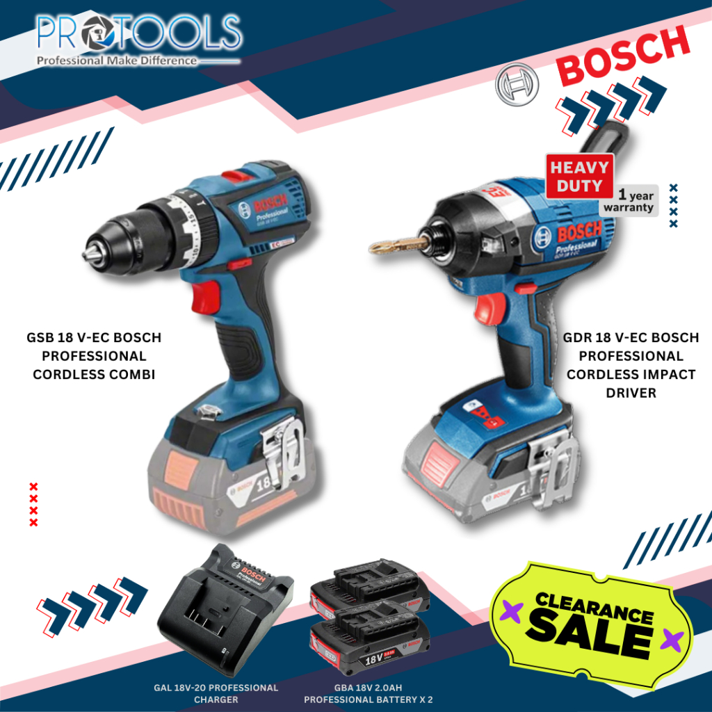 Bosch Cordless Impact Drill GSB 18V-EC (SOLO) / GDR 18V-EC 18V Cordless ...
