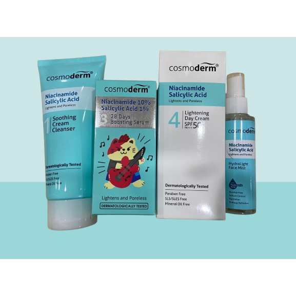 COSMODERM NIAC+SA SOOTH CREAM CLEANSER 125ML | BOOST SERUM 30ML | DAY ...