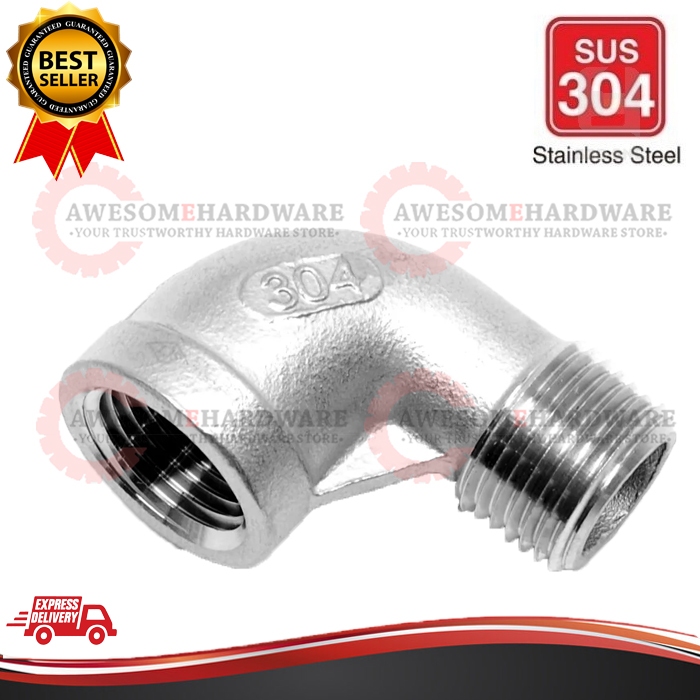 (1/2", 3/4", 1") SUS304 STAINLESS STEEL STREET ELBOW FOR WATER PIPING ...