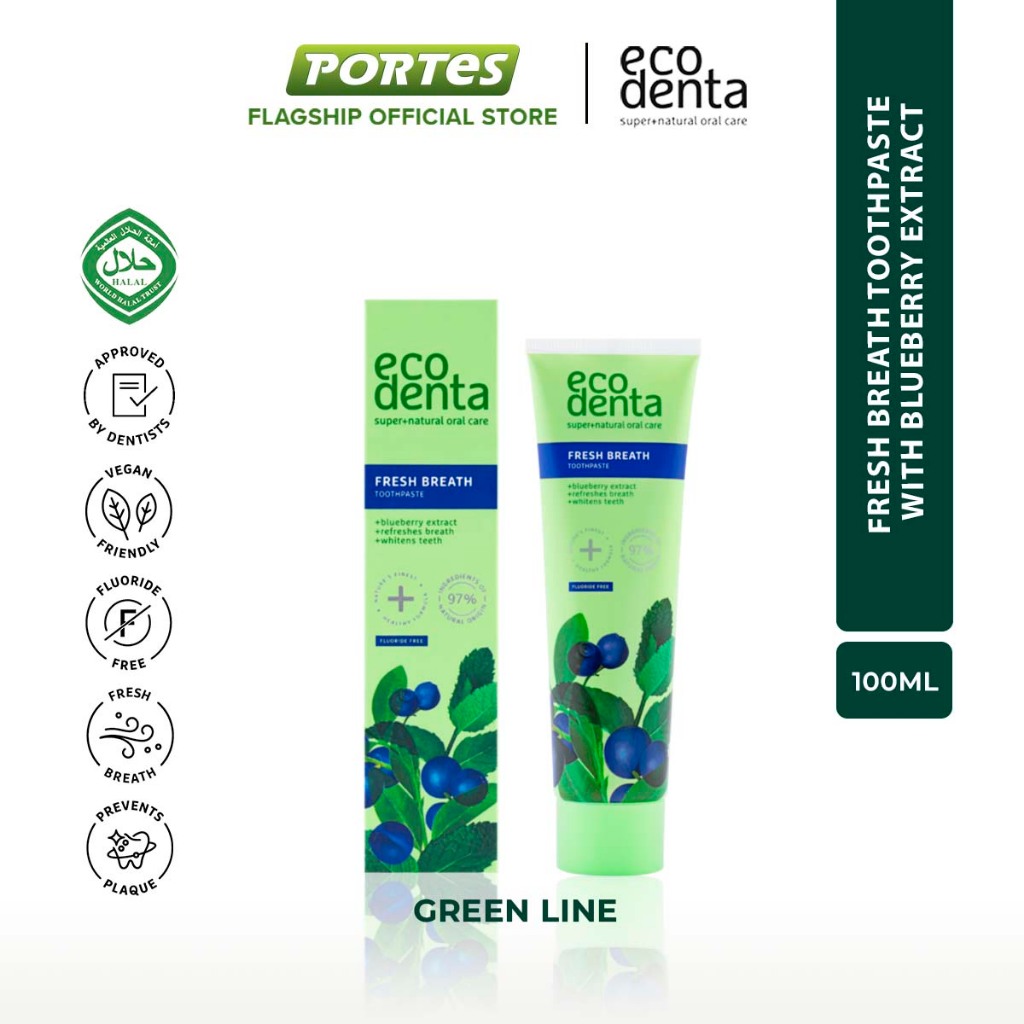 ECODENTA - Fresh Breath Blueberry Toothpaste 133g (100ml) (Fluoride ...