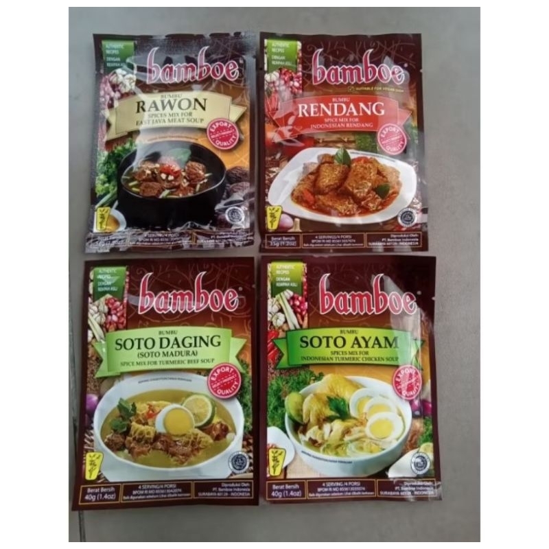 BUMBU INSTAN KHAS MASAKAN INDONESIA CAP BAMBOE RENDANG/RAWON/SOTO AYAM ...