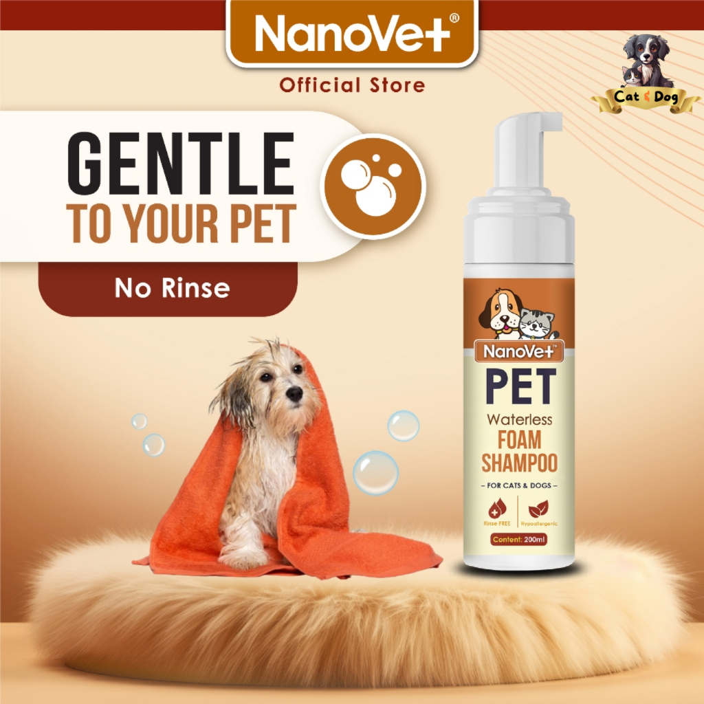 NANOVET MEDICATED FOAM SHAMPOO | GROOMING CARE (FOAMED SHAMPOO) | CAT ...