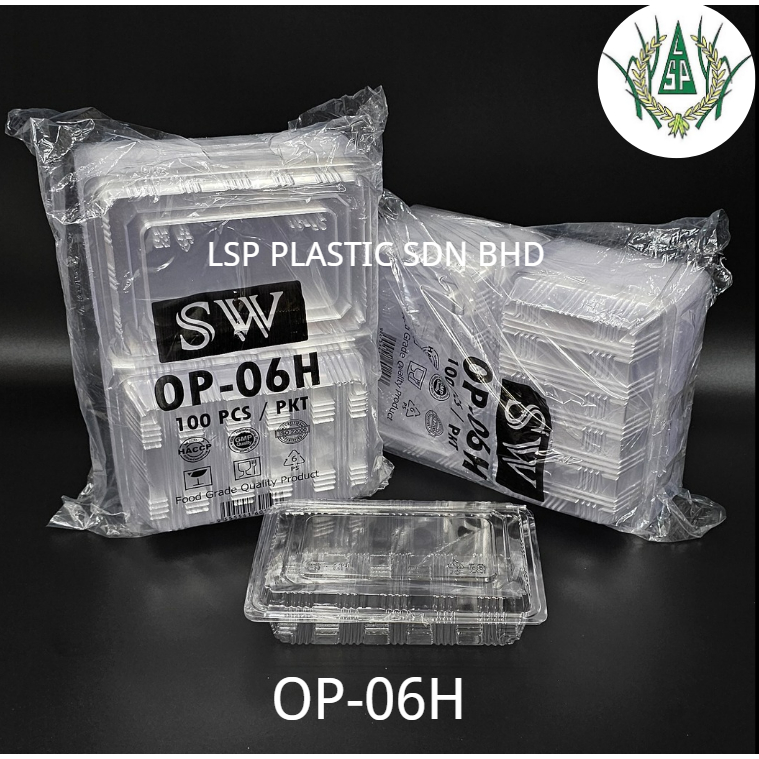 OPS OP-06H Clear Plastic Tray / Cake Tray & Lid / Bekas Kuih (100pcs± ...