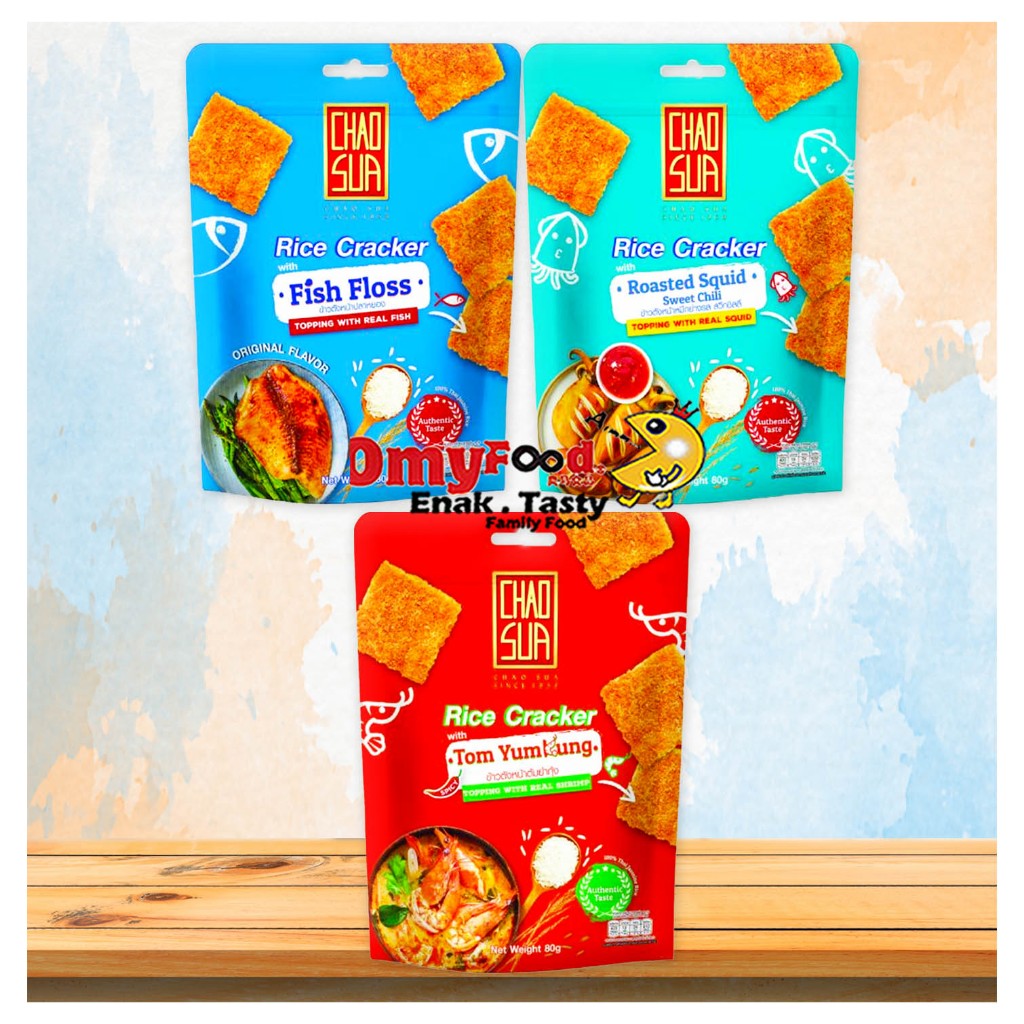 80g Chao Sua Rice Cracker [Fish Floss / Roasted Squid / Tom Yam Kung ...