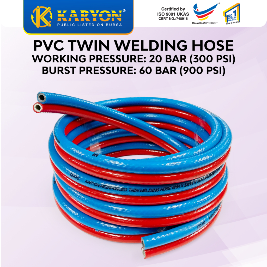 Karyon® PVC Twin Welding Hose – For Cutting & Welding Applications (50M ...