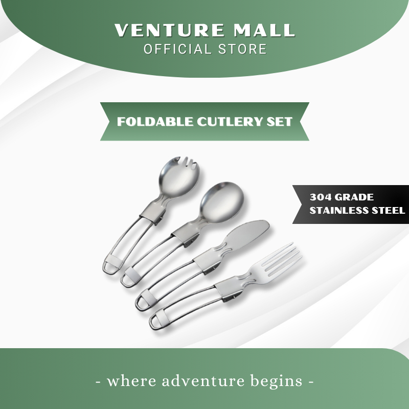 304 Stainless Steel Cutlery Set Khemah Camping Cooking Set Camping ...