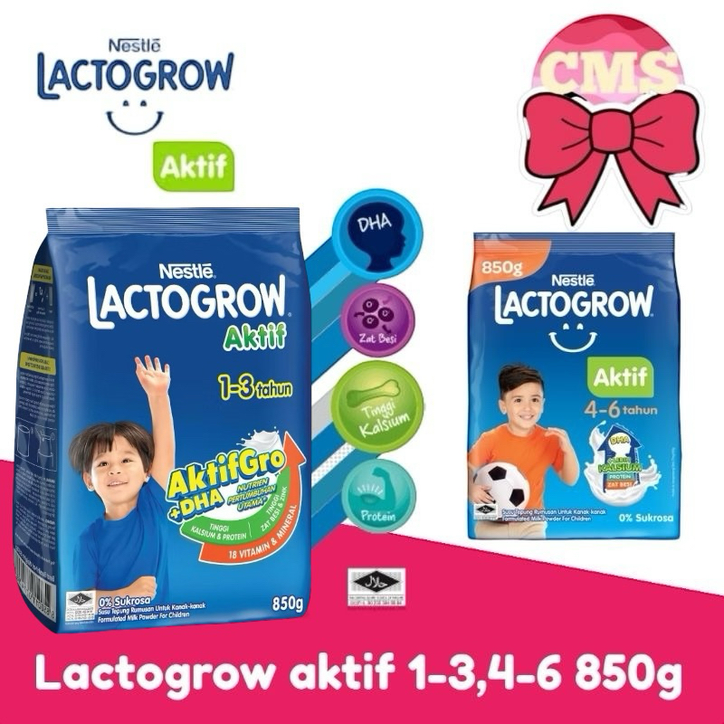 LACTOGROW AKTIF 1-3 850g / 4-6 850g | Shopee Malaysia