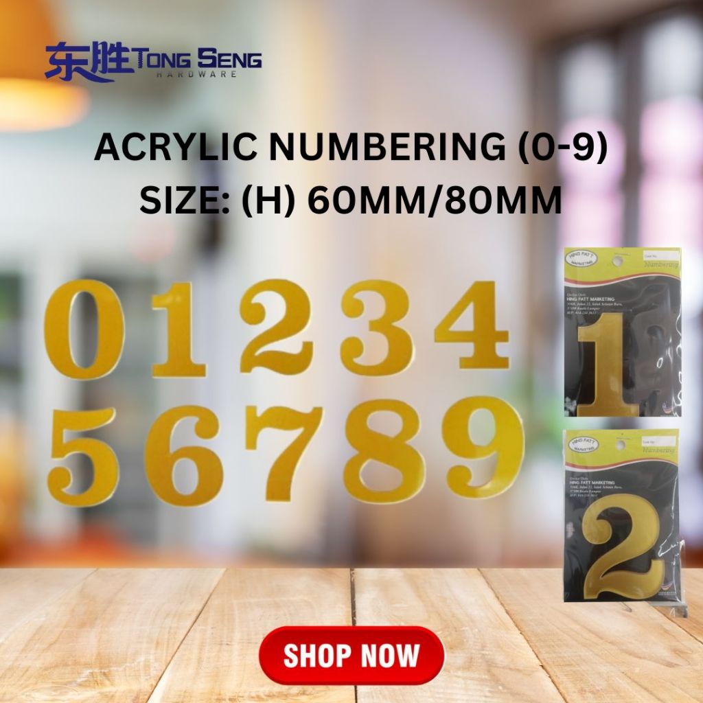 HING FATT HIGH QUALITY ACRYLIC HOUSE NUMBERING /ALPHABET LETTER (45MM ...