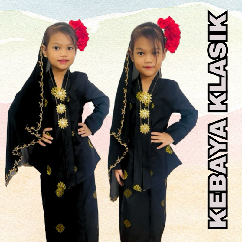 Baju Kebaya Raya Budak Perempuan Songket Bunga Tabur promosi baju hari ...