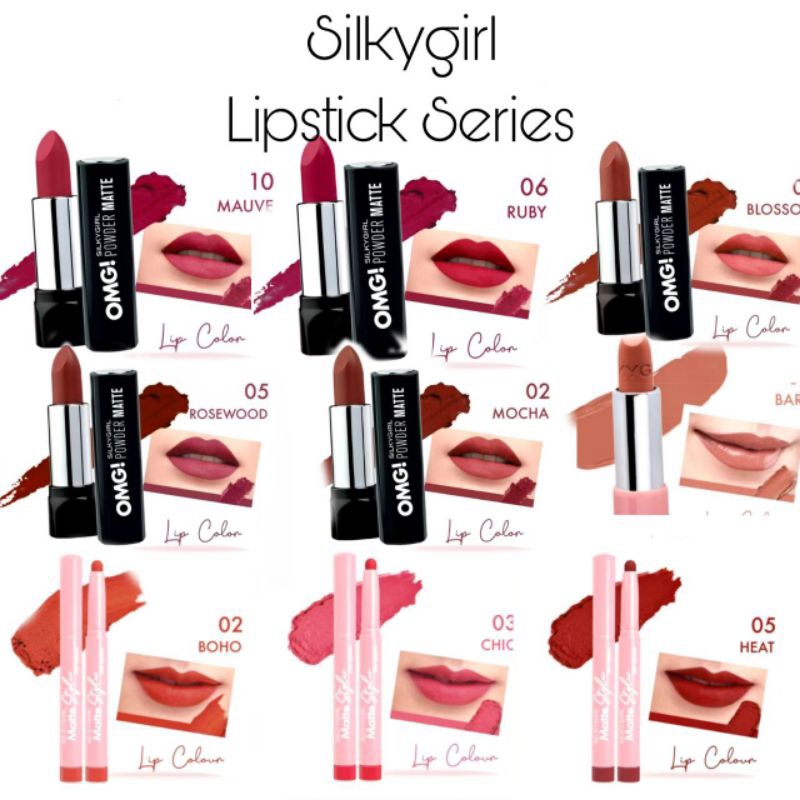 Silky-girl Matte Lip Colour Lipstick Gincu Bibir OMG | Slim Lipcolor ...