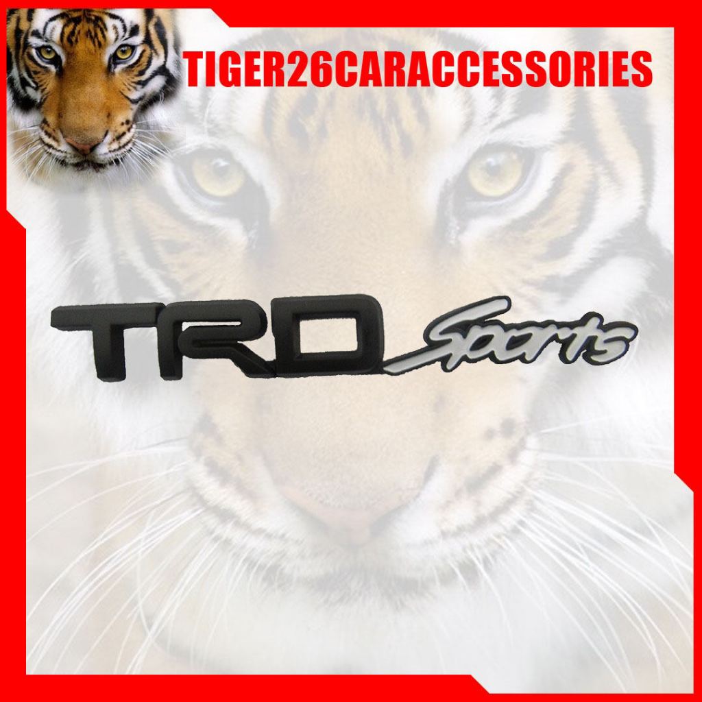 3D Trd Sports White / Red Car Logo Emblem Word Wording Sticker Decal ...