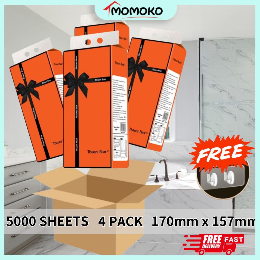 [4PACK 1CTN] MOMOKO AIR-cushion Tissue 4-Ply 1280 sheets 175*157mm, 4 ...