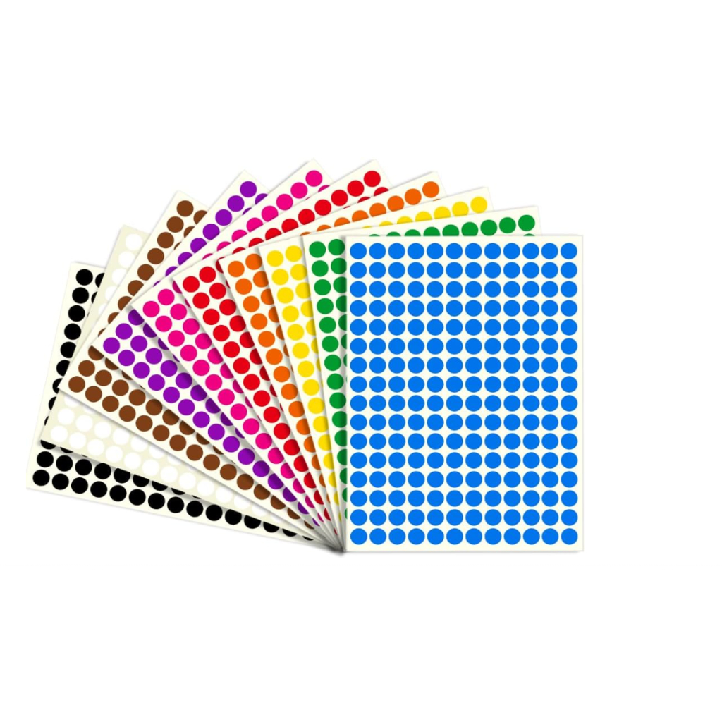 🇲🇾 1 Sheet Round Circle Bulat Dot Self Adhesive Color Label Remark Code ...