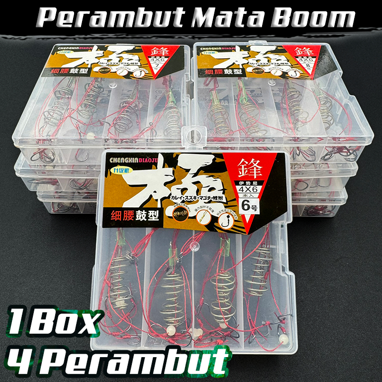 Perambut Mata Boom 1Box/4pcs Mancing Bottom Spring Bomb Mata Kail ...