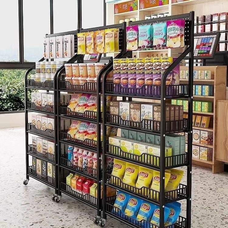 Supermarket and Convenience Store Snack Shelf Canteen Beverage Food ...
