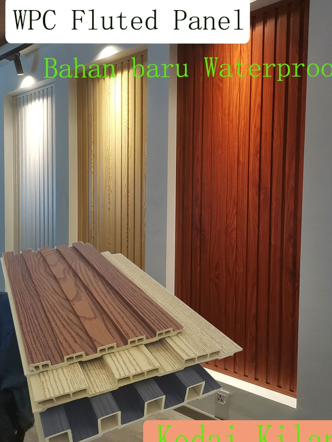 Papan alur WPC/Panel dinding beralur WPC/panel dinding hiasan dalaman ...